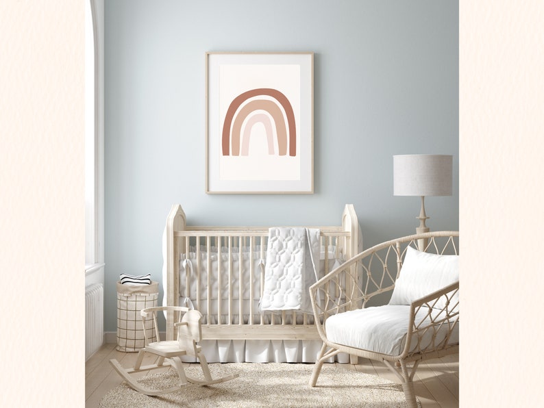 Boho Rainbow, Boho Nursery, Rainbow Nursery, Minimalist Nursery, Gender ...