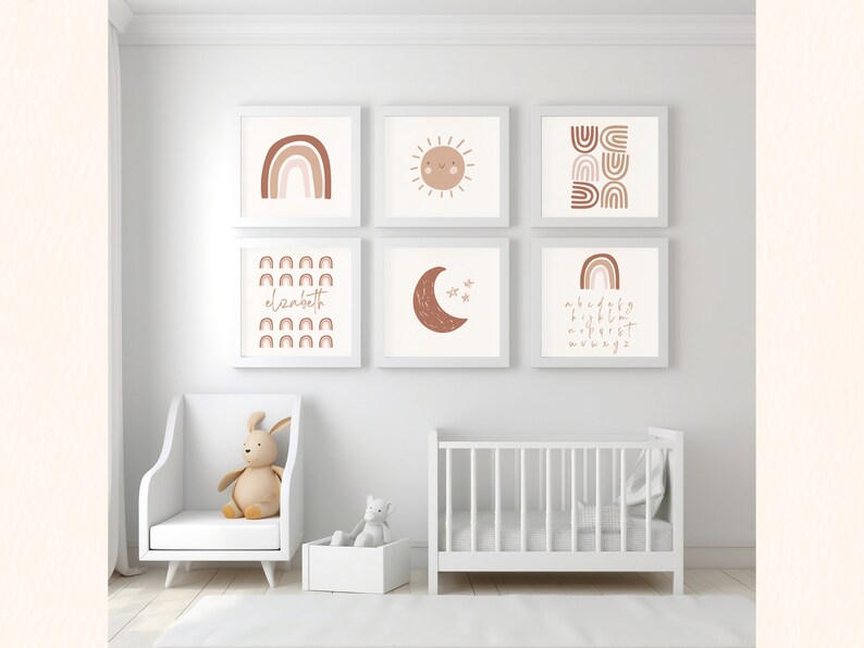 Boho Rainbow, Boho Nursery, Rainbow Nursery, Minimalist Nursery, Gender ...