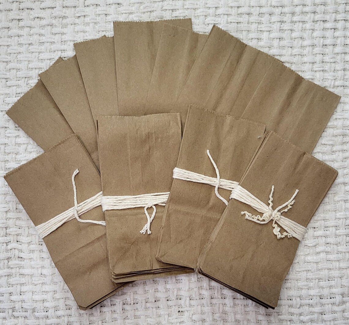 Natural Paper Bags 1lb 3.5x2.375x6.75 Treat Favor, Gift Parties, Junk ...