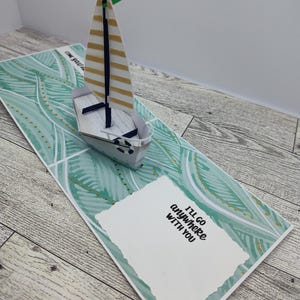 Sailboat Pop up Card 3D Fun Ocean Theme Interactive " Anchors up and ...