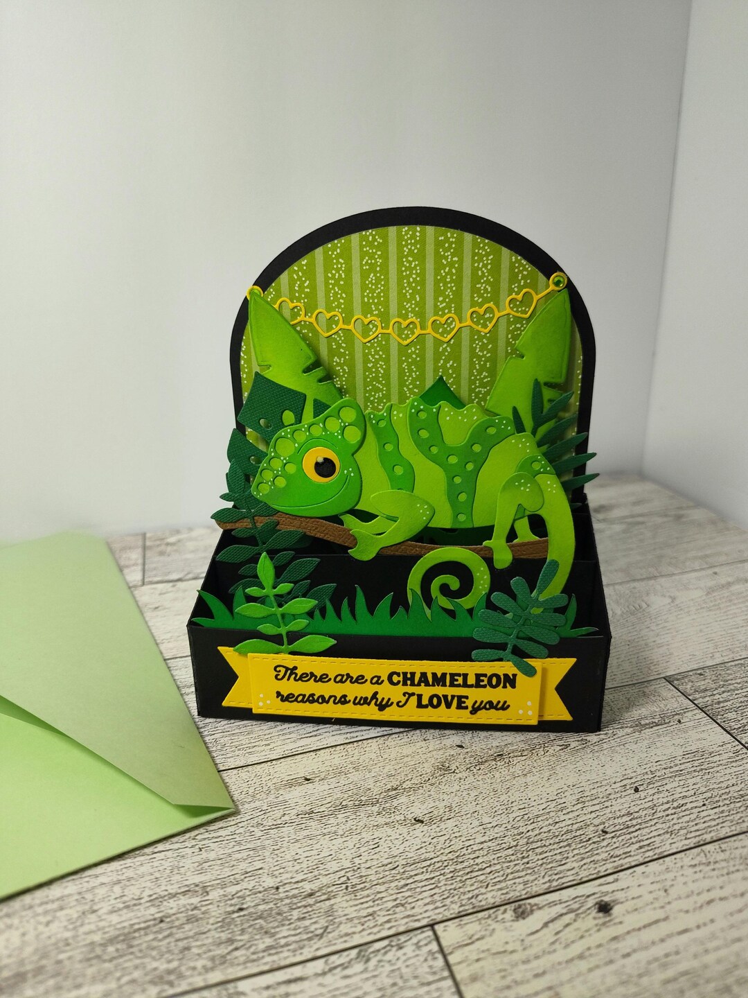 Handmade Chameleon Jungle Pop-up Box Card: "chameleon Reasons Why I ...