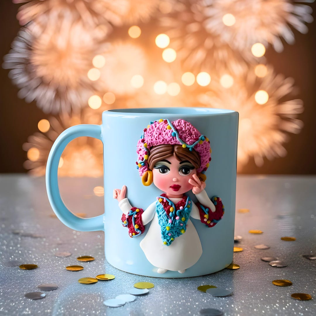 Handmade Egyptian Heritage Mug | Polymer Clay Art Collectible - Etsy