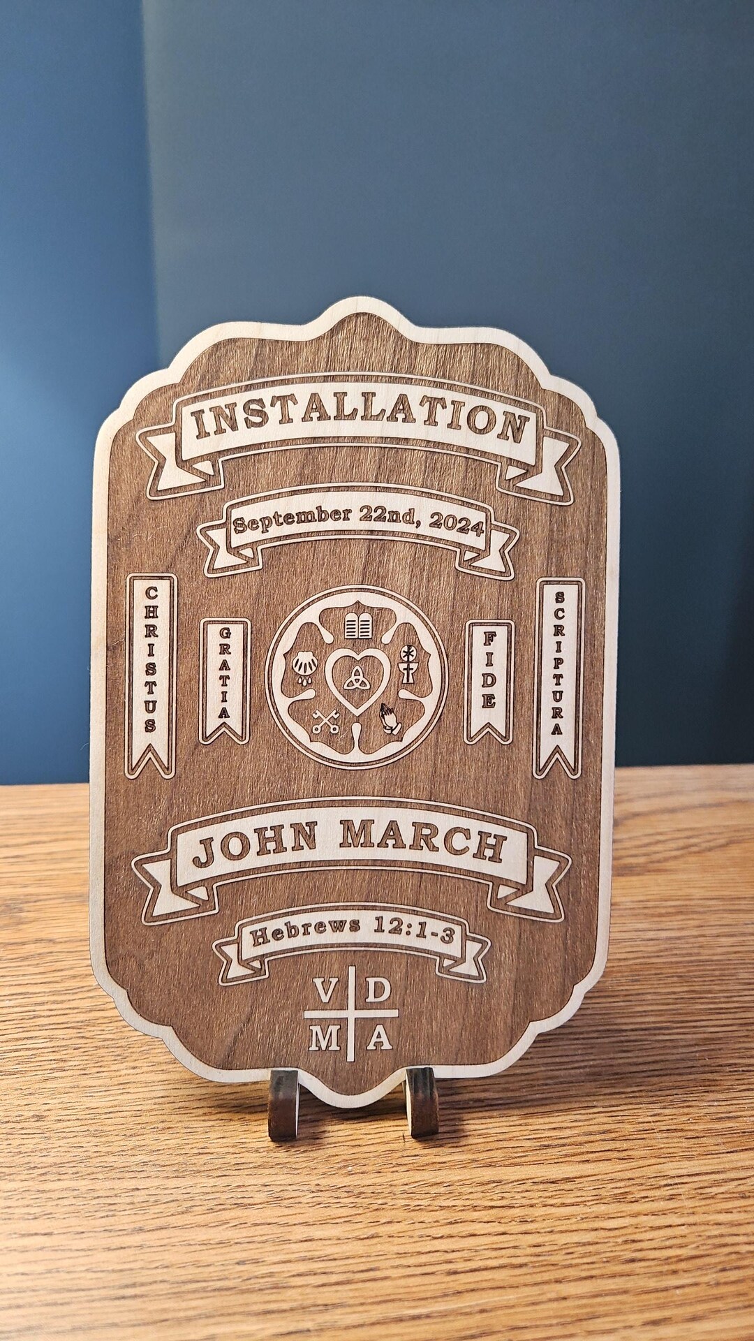 Custom Woodcut Installation Plaque, Pastor/teacher Gift - Etsy