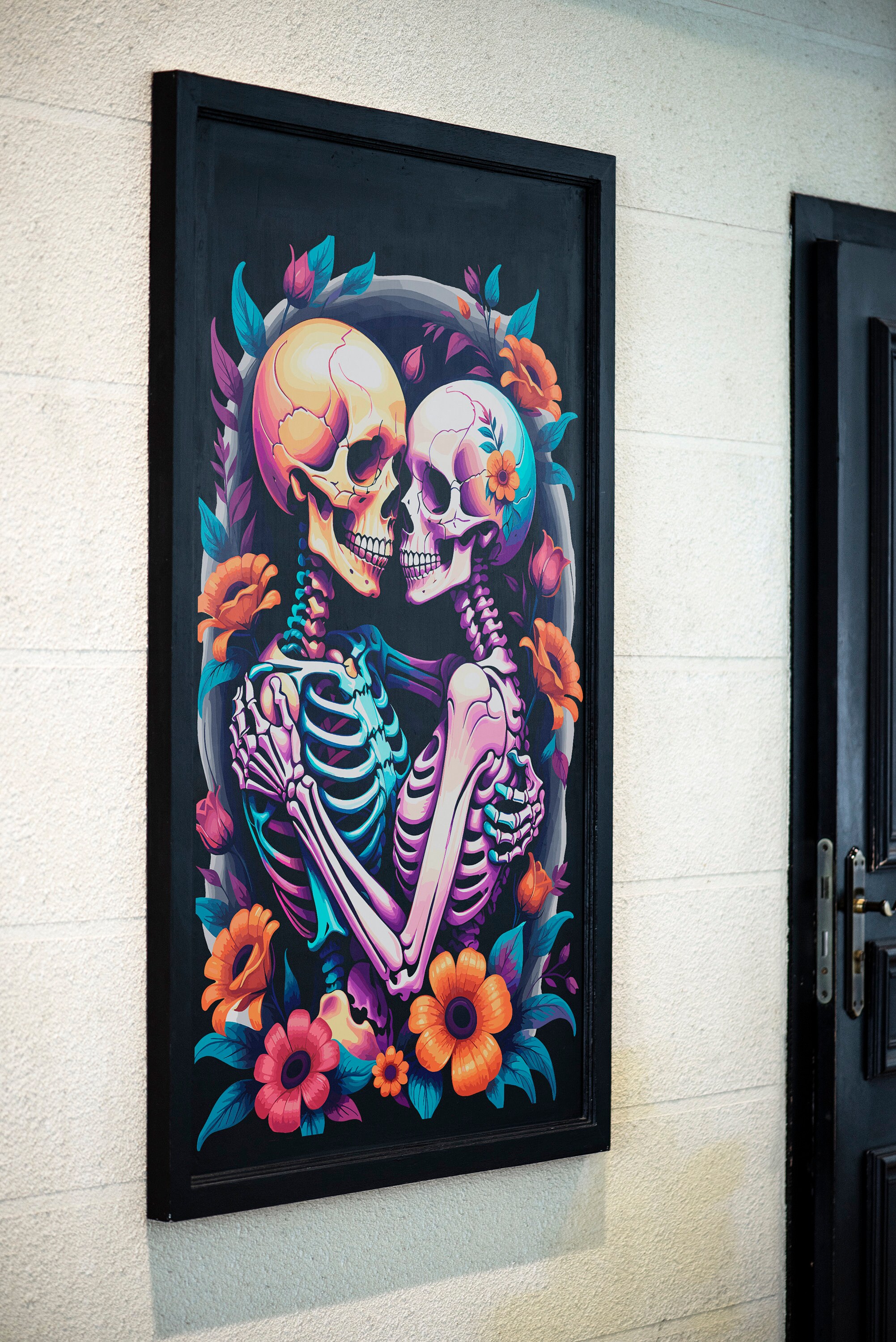 Floral Skeleton Couple Art, Skeleton Lovers PNG, Love Png Design ...