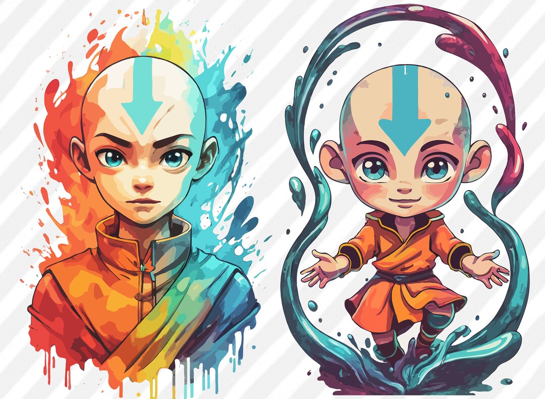 Aang Airbender PNG Bundle Lindos fanáticos de las películas de anime ...