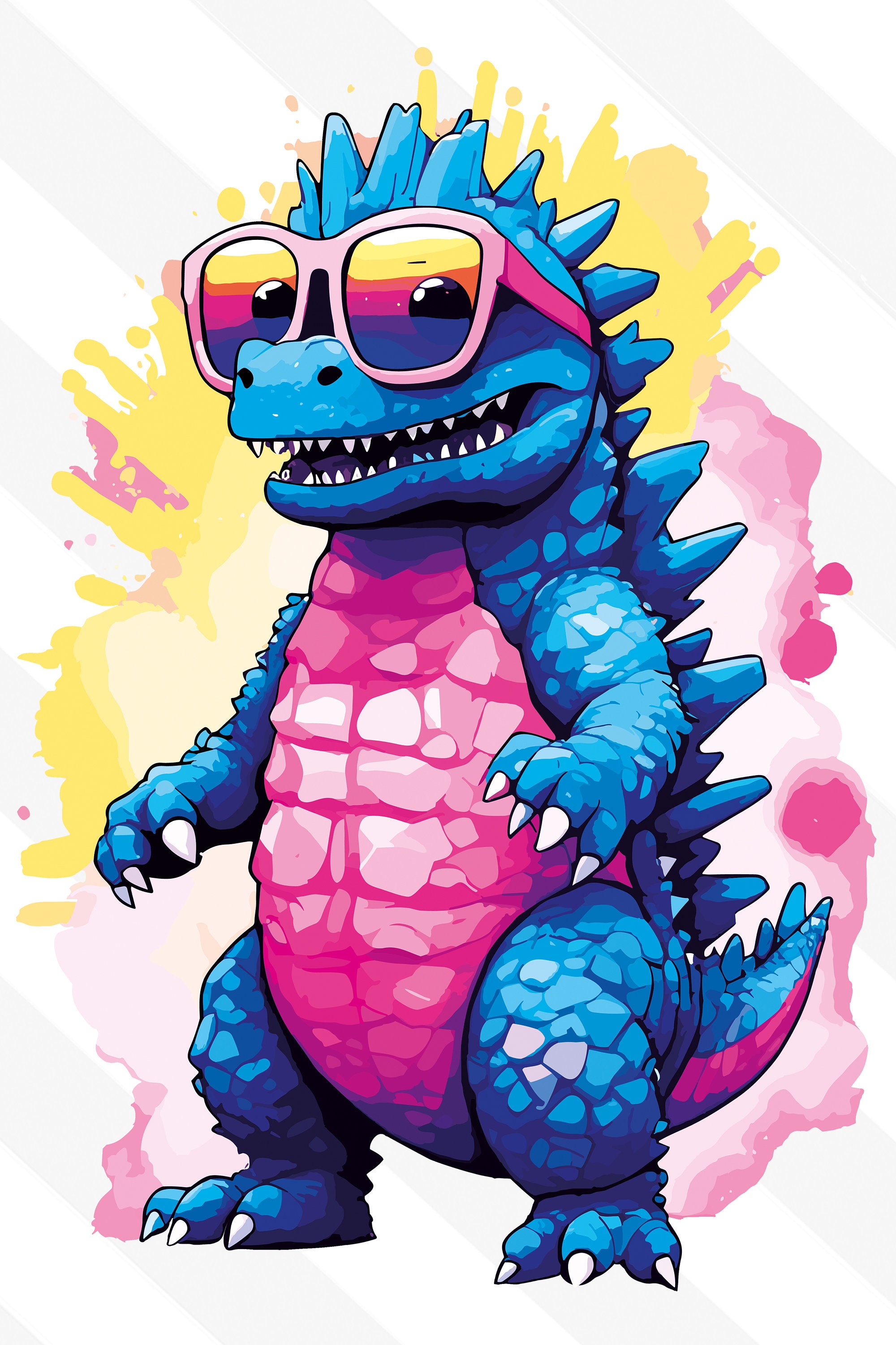 Godzilla PNG, Dinosaur Unique Cartoon Charm Cute Godzilla,cute Godzilla Wearing Sunglasses ...