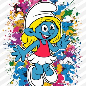 Blue Smurfette Digital Art Graphic Shirt Design, Sublimation Designs ...