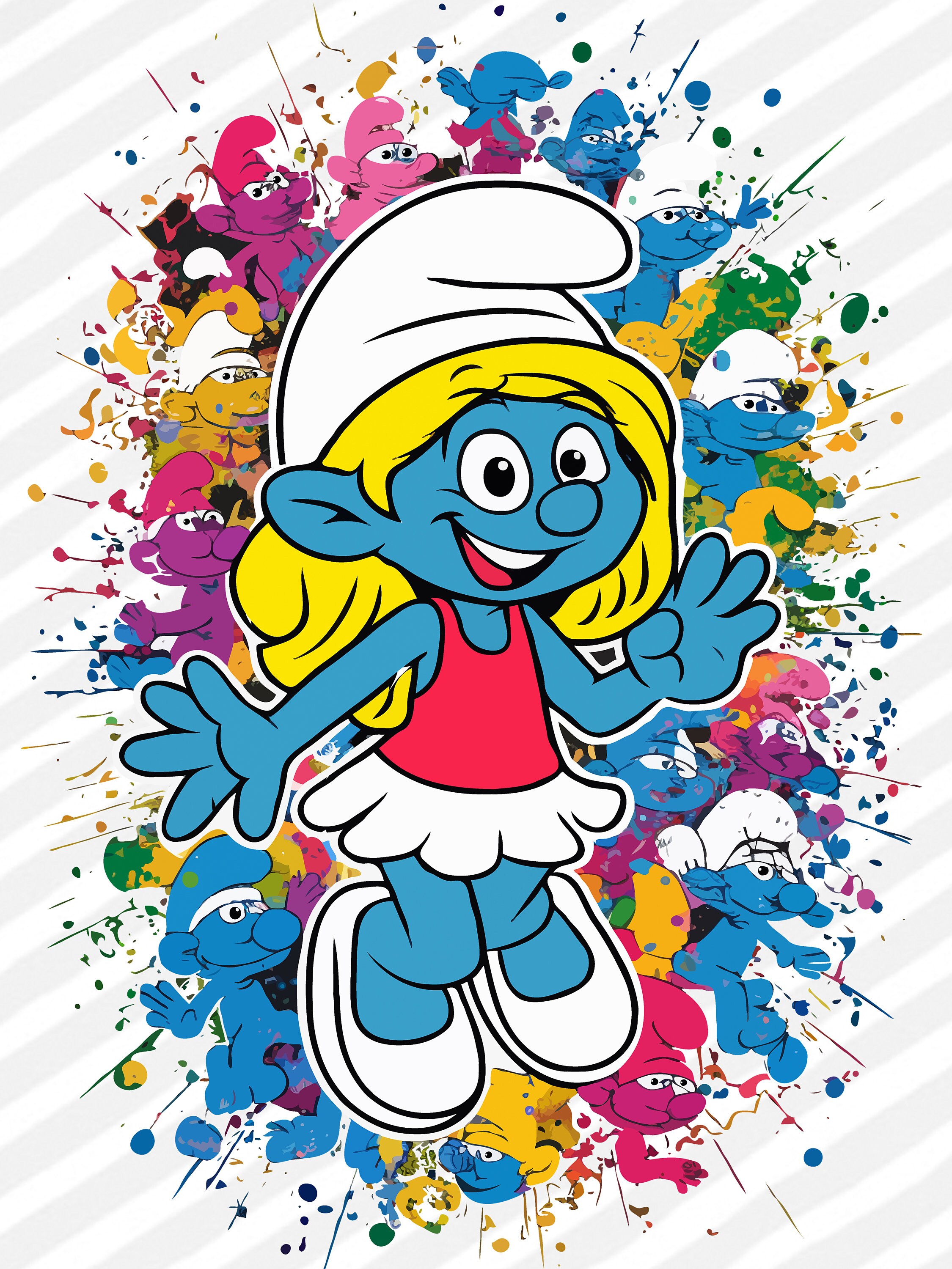 Blue Smurfette Digital Art Graphic Shirt Design, Sublimation Designs ...
