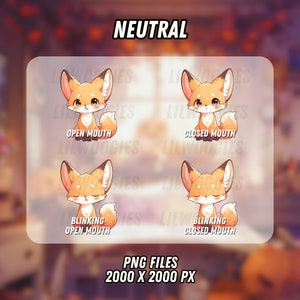 Chibi Fox Pngtuber | Kawaii | Ready for Twitch | Vtuber Avatar ...