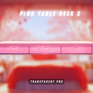 Vtuber Pink Table Desks 5x | Pngtuber | Transparent Props | Cute ...