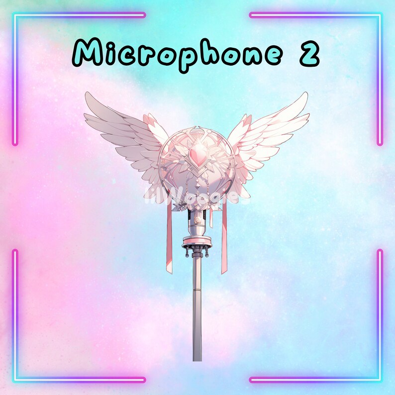 3x Vtuber Microphones Angelic| Cute | Kawaii | Pink | Glossy | Digital ...