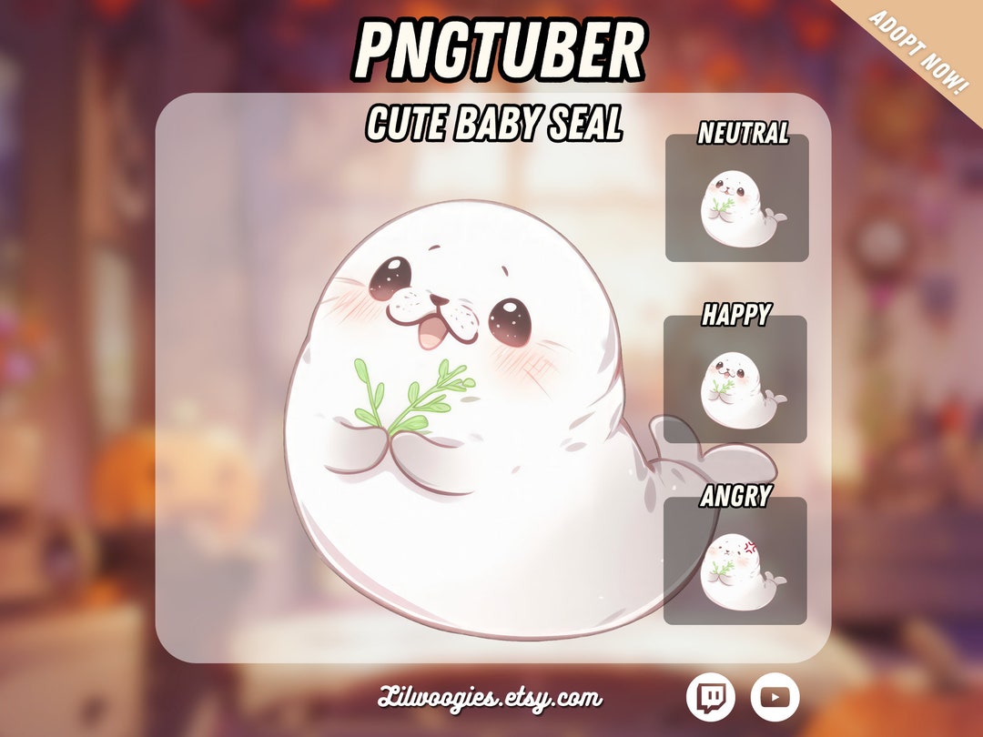 Chibi Seal Pngtuber | Kawaii | Ready for Twitch | Vtuber Avatar ...