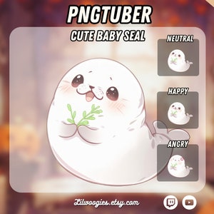 Chibi Seal Pngtuber | Kawaii | Ready for Twitch | Vtuber Avatar ...