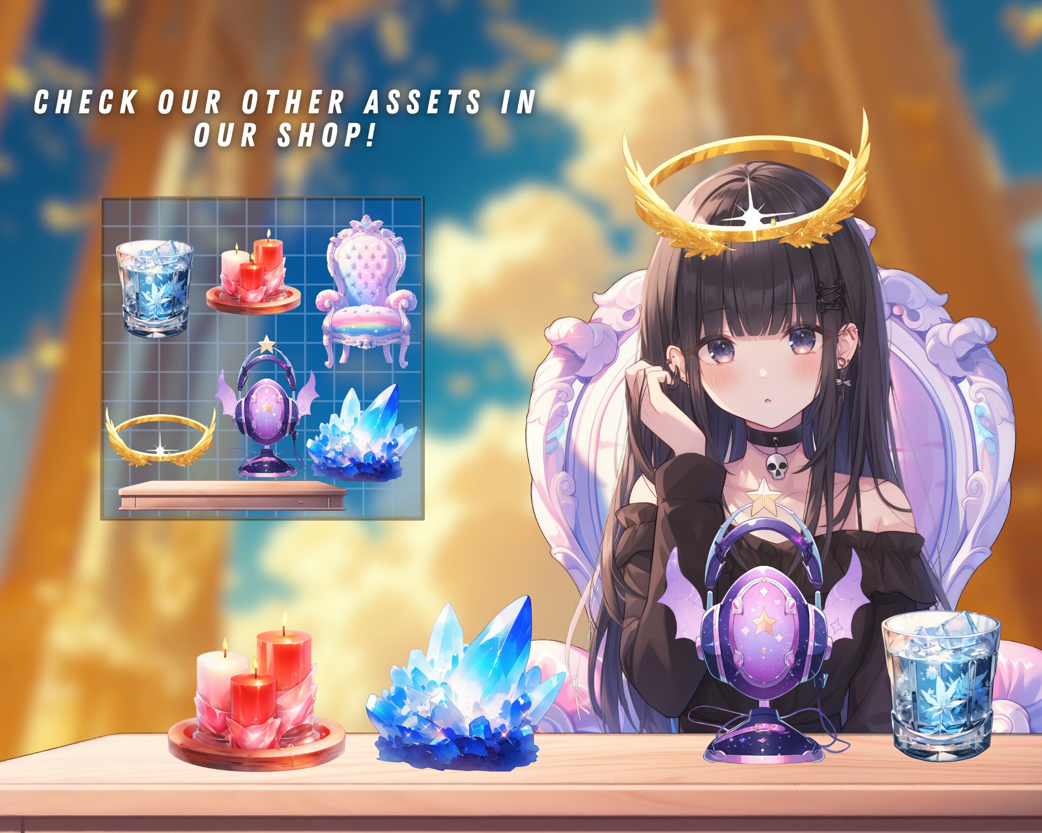 5x Vtuber Angelic Halo Ring Assets | Kawaii | Cute Angel | Transparent ...