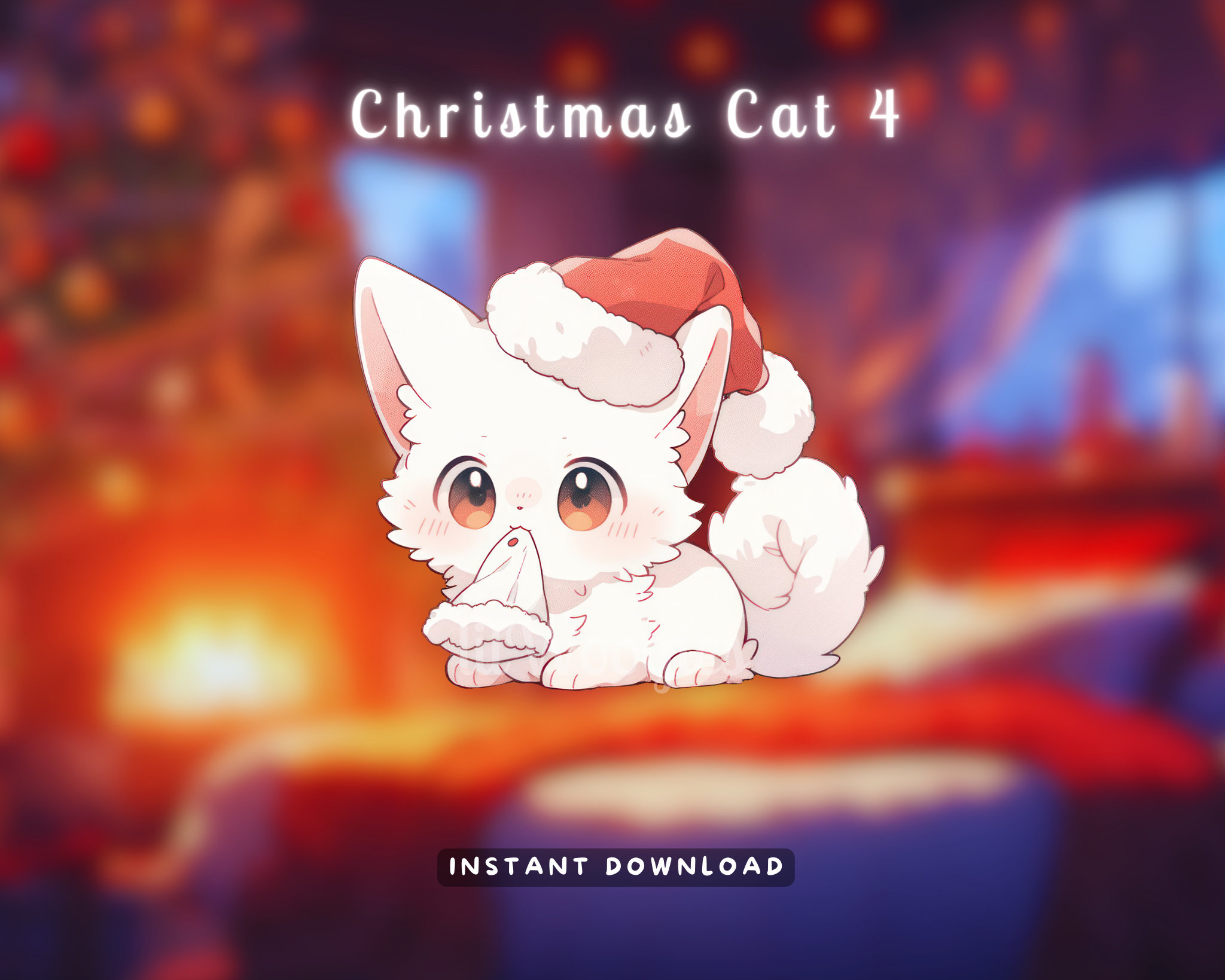 5x Vtuber Christmas Cats Transparent Cute Kittens Kawaii Xmas Overlay ...