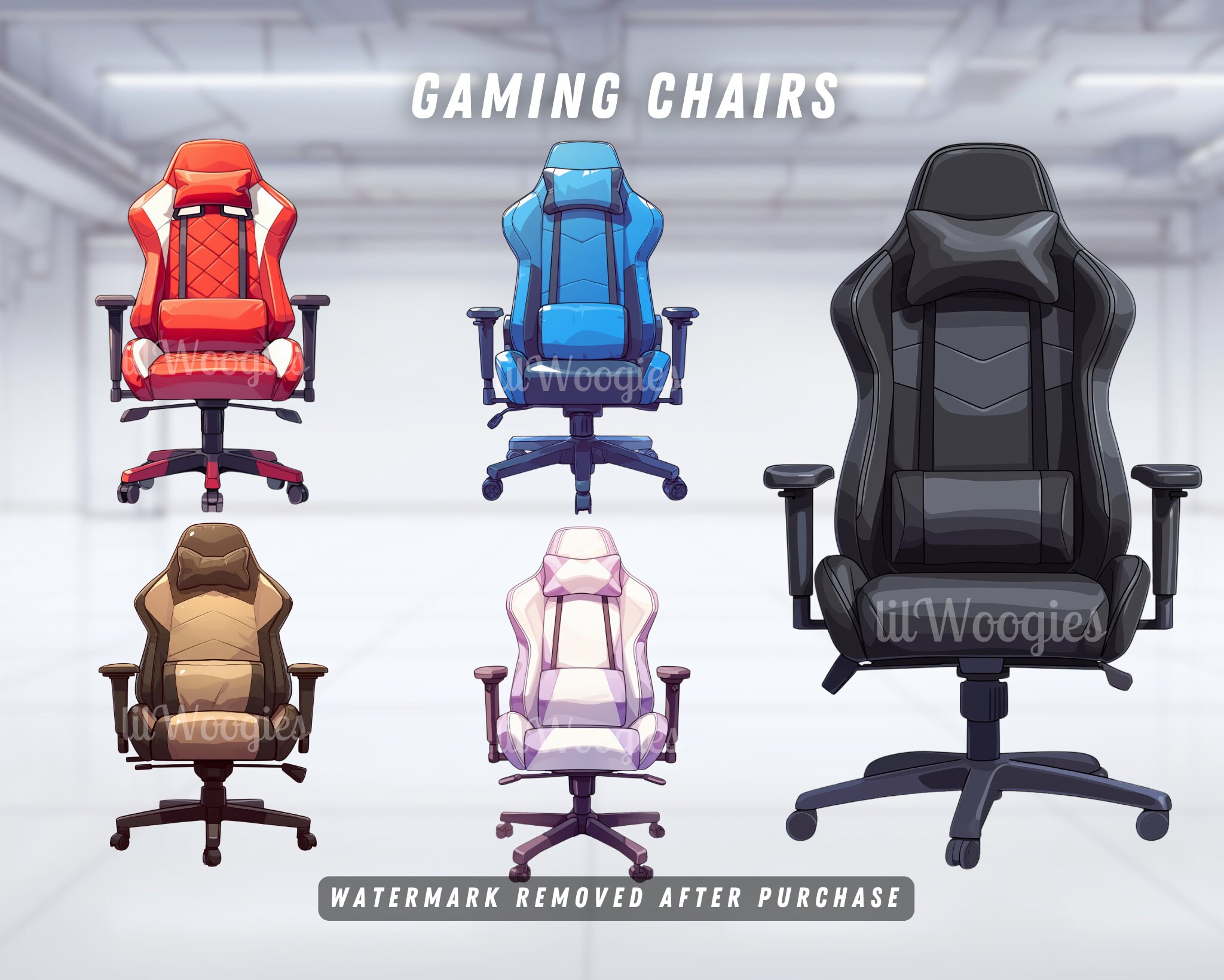 5x Vtuber Gaming Chairs | Clean Transparent | Cute | Kawaii | Pngtuber ...