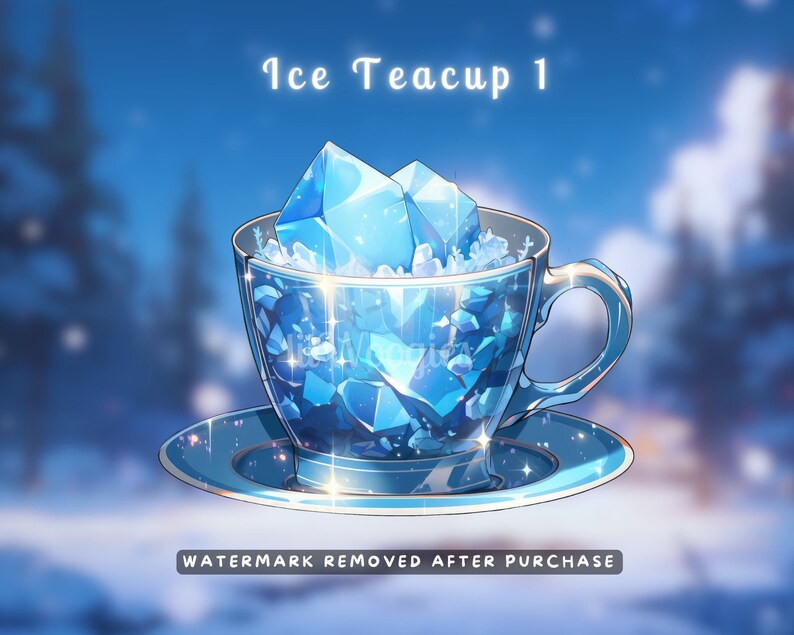 5x Ice Cup Teacups | Pngtuber | Transparent | Cute | Vtuber Assets ...