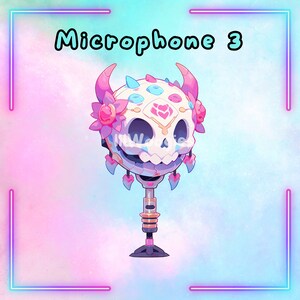5x Vtuber Skeleton Microphones | Cute | Kawaii | Pink | Glossy ...