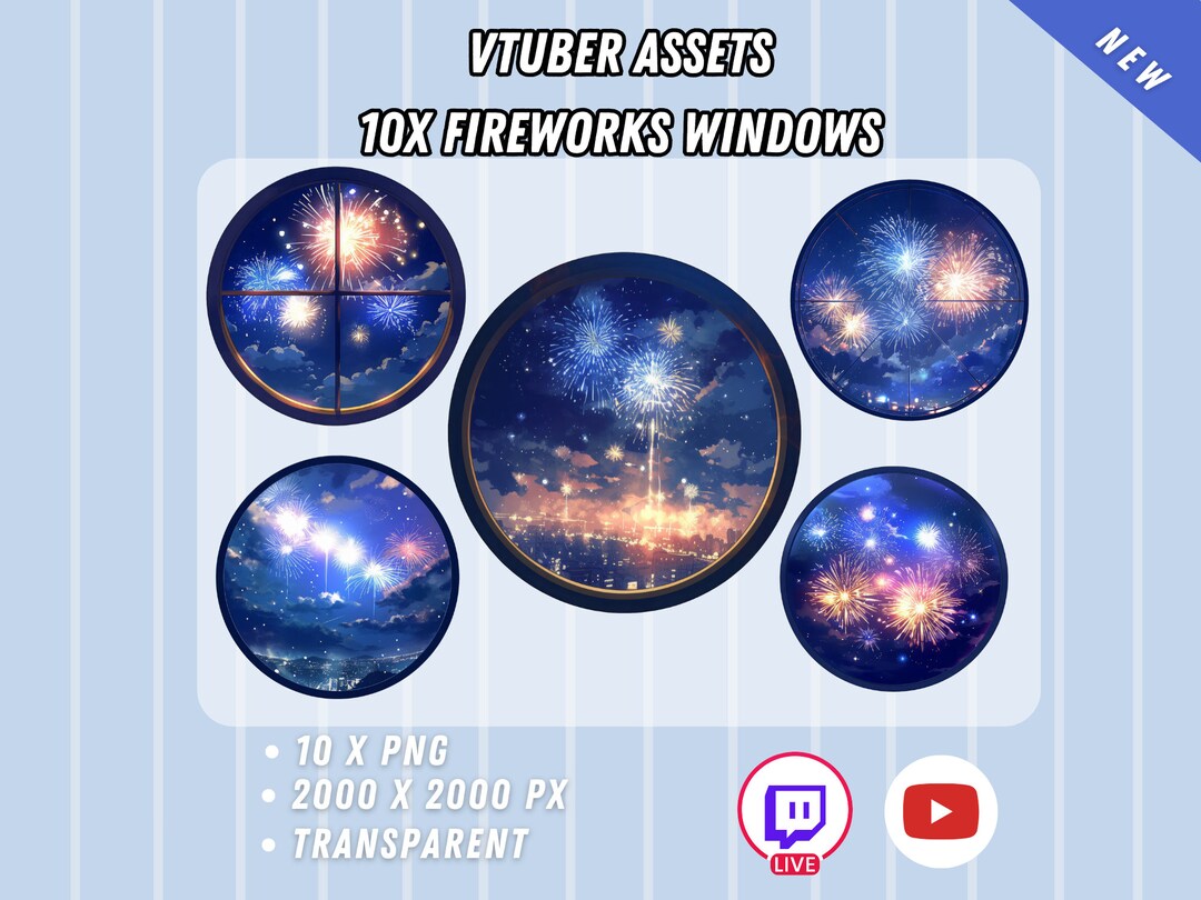 Vtuber Windows Fireworks 10x | Pngtuber | Transparent Props | Cute ...