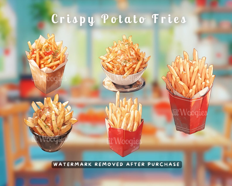 Vtuber Crispy Fries 5x | Pngtuber | Transparent Props | Cute Snacks ...