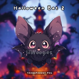 5x Vtuber Halloween Bats | Transparent | Cute | Kawaii | Spooky | Glossy | Digital Assets ...
