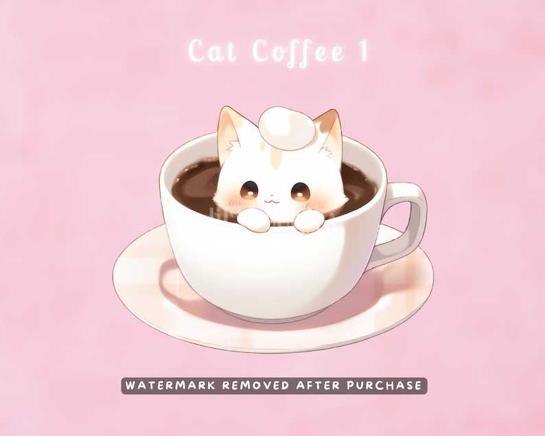 5x Kawaii Cat Coffee | Pngtuber | Transparent | Cute | Vtuber Assets ...