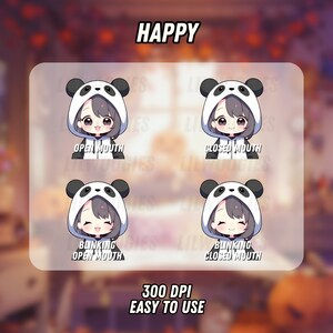 Cute Panda Girl Pngtuber | Kawaii | Ready for Twitch | Vtuber Avatar ...