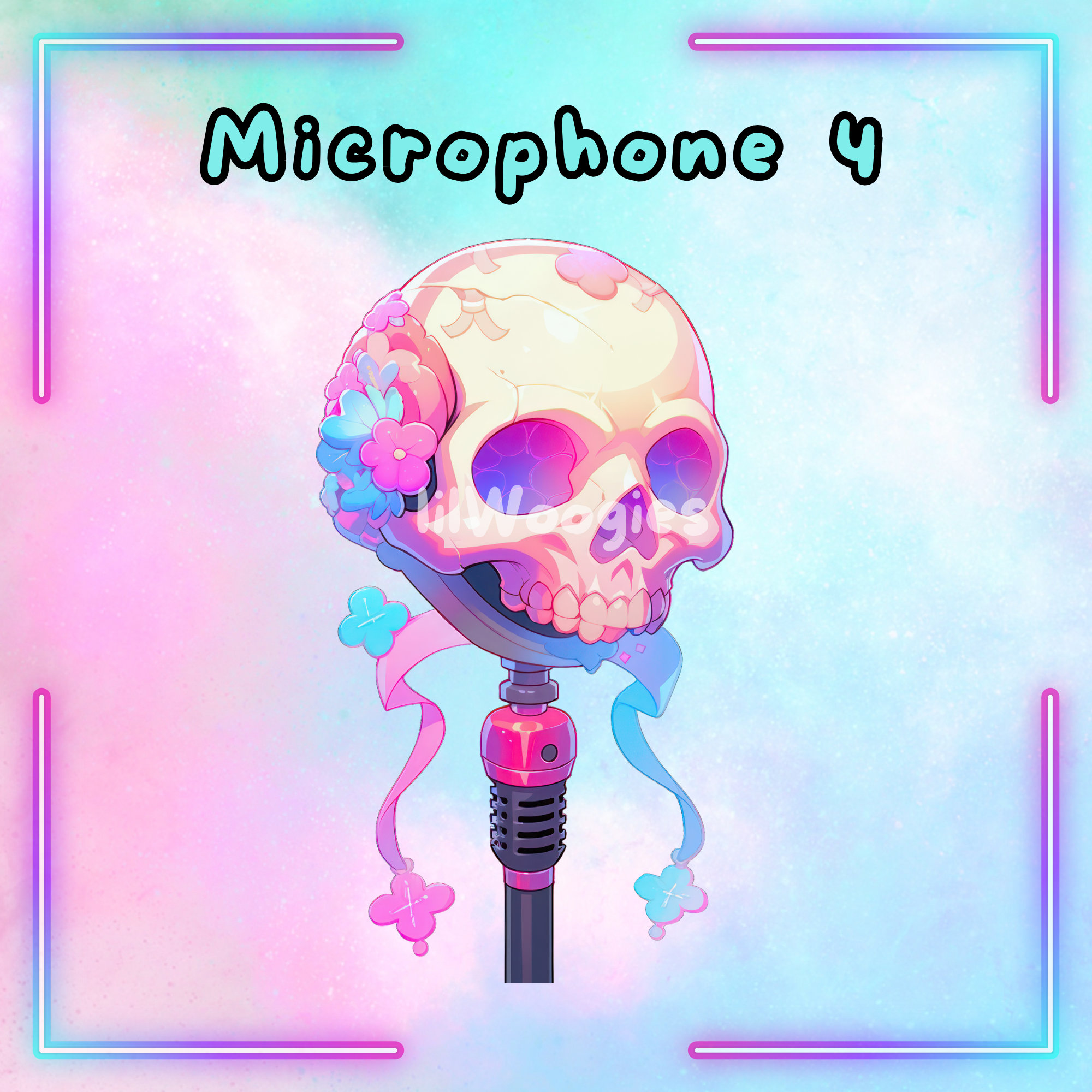 5x Vtuber Skeleton Microphones | Cute | Kawaii | Pink | Glossy ...