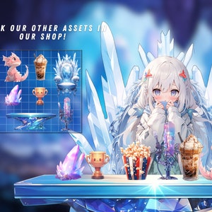 Vtuber Crystal Table Desks 5x | Pngtuber | Transparent Props | Cute ...
