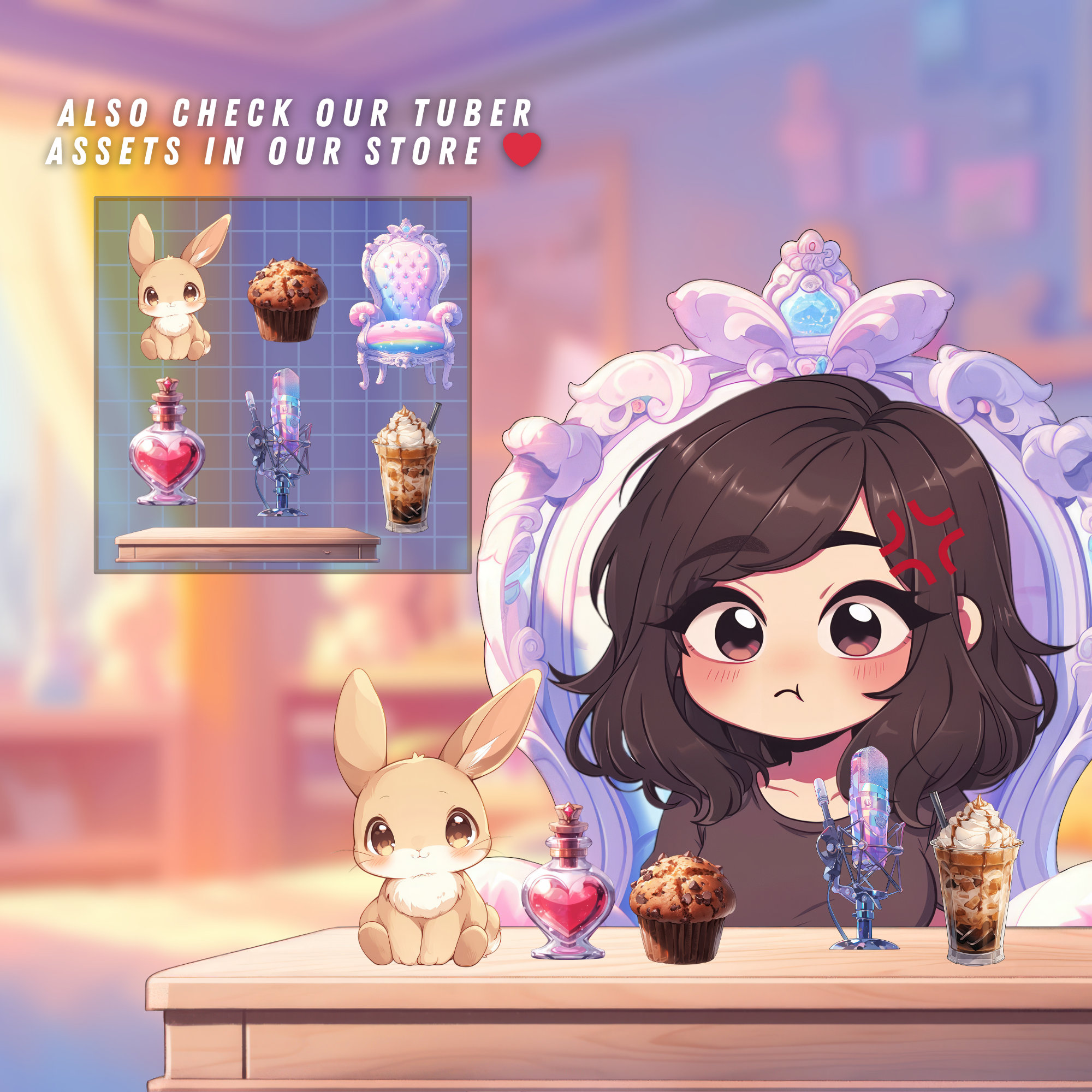 Cute Girl Pngtuber | Kawaii | Ready for Twitch | Streamlabs | Vtuber ...