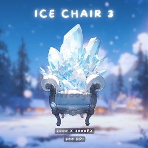 4x Vtuber Ice Throne Chairs | Pngtuber | Transparent | Cute | Assets ...