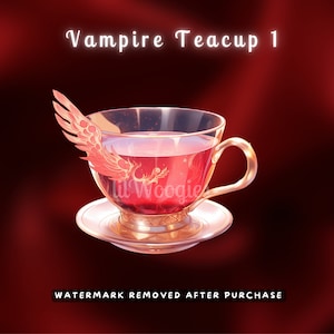 5x Vampire Teacups | Pngtuber | Transparent Props | Cute | Vtuber ...