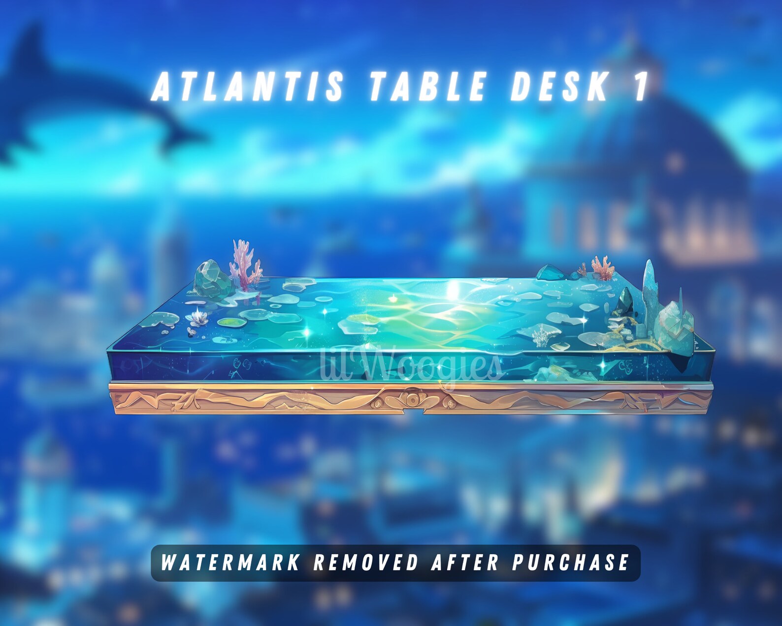 Vtuber Atlantis Table Desks 5x | Pngtuber | Transparent Props | Cute ...
