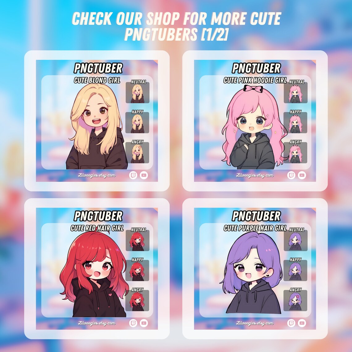 Cute Blond Girl Pngtuber | Kawaii | Ready for Twitch | Streamlabs ...