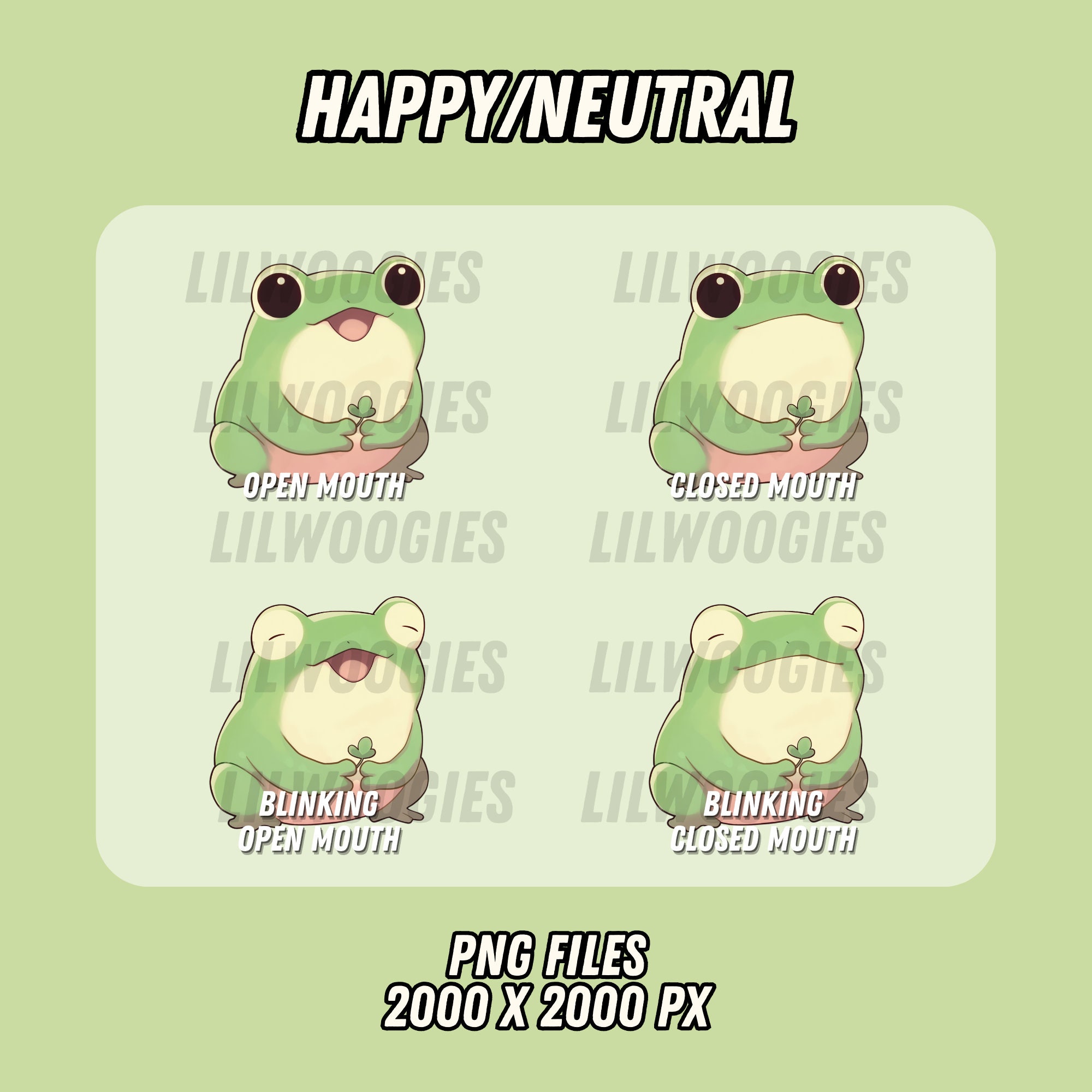 Cute Frog Pngtuber | Kawaii | Ready for Twitch | Streamlabs | Vtuber ...