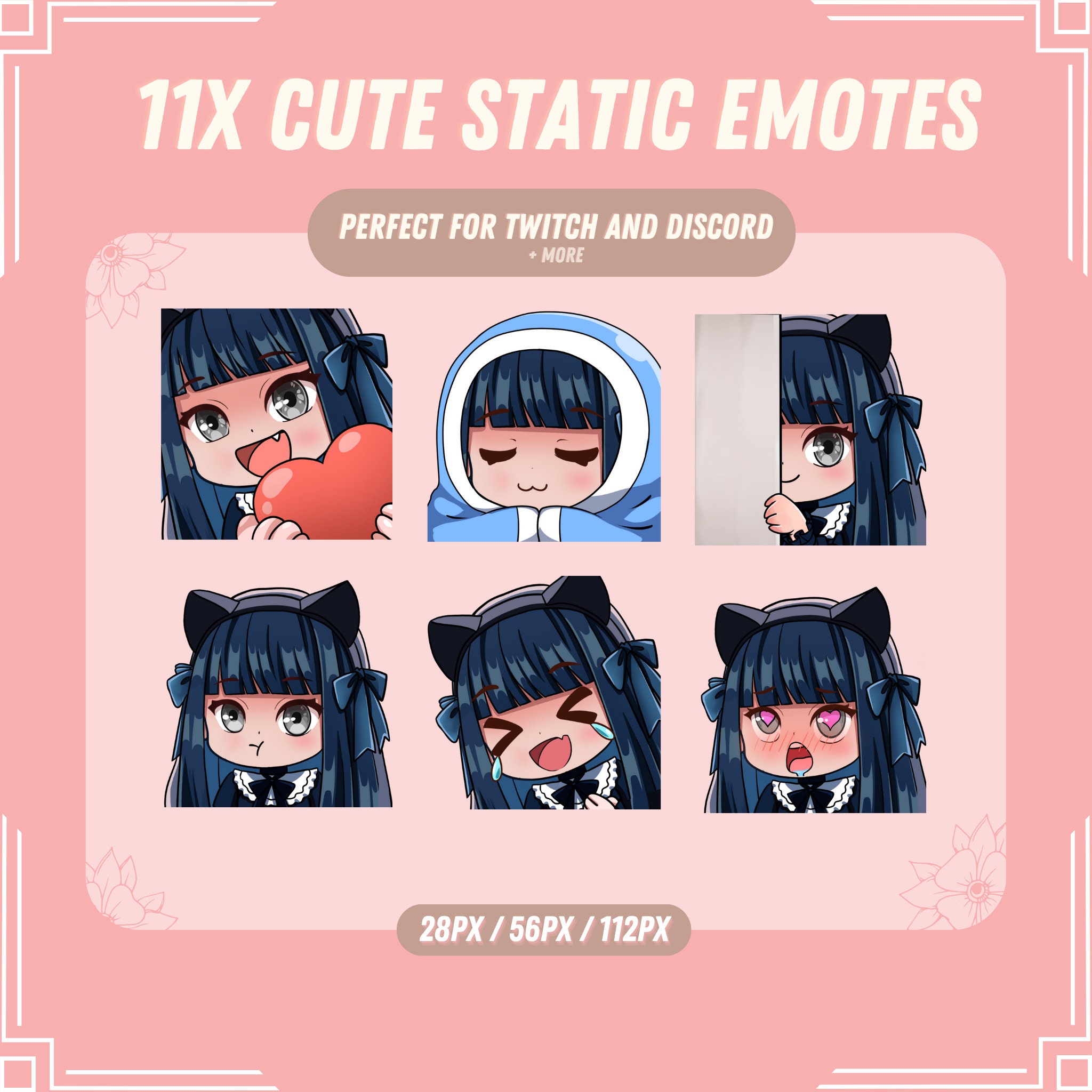 Gothic Maid Twitch Emotes, Twitch Sub Emotes, Anime Girl Emotes, Cute ...