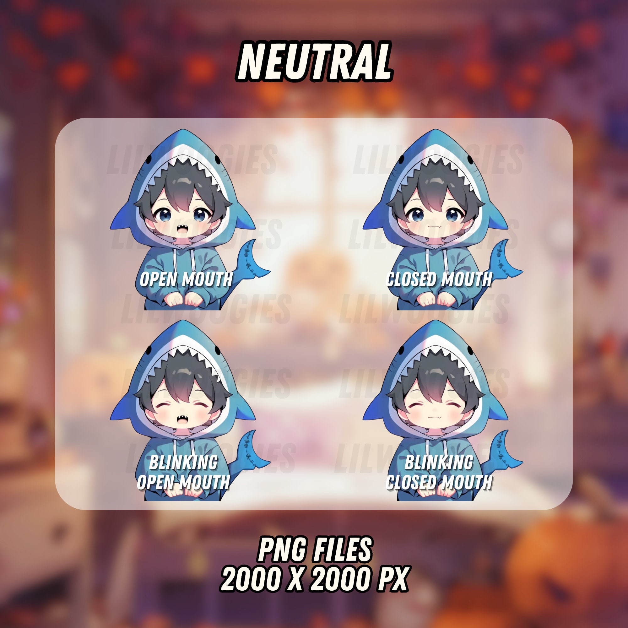 Lindo Shark Boy PNGTuber / Kawaii Chibi / Listo para Twitch / VTuber ...