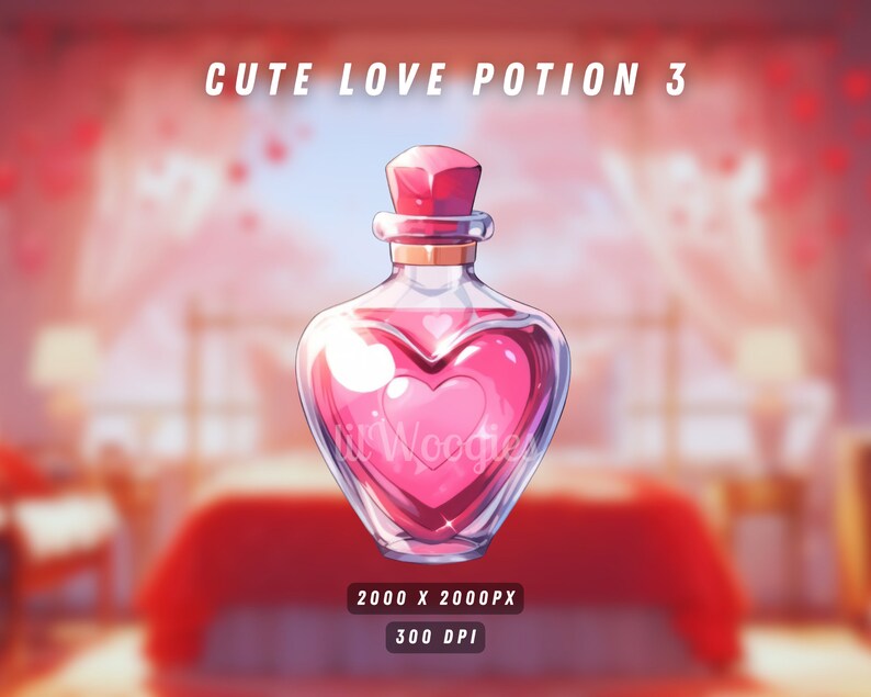 5x Cute Valentine Love Potions | Vtuber Assets | Cute Perfume | Anime ...