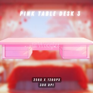 Vtuber Pink Table Desks 5x | Pngtuber | Transparent Props | Cute ...