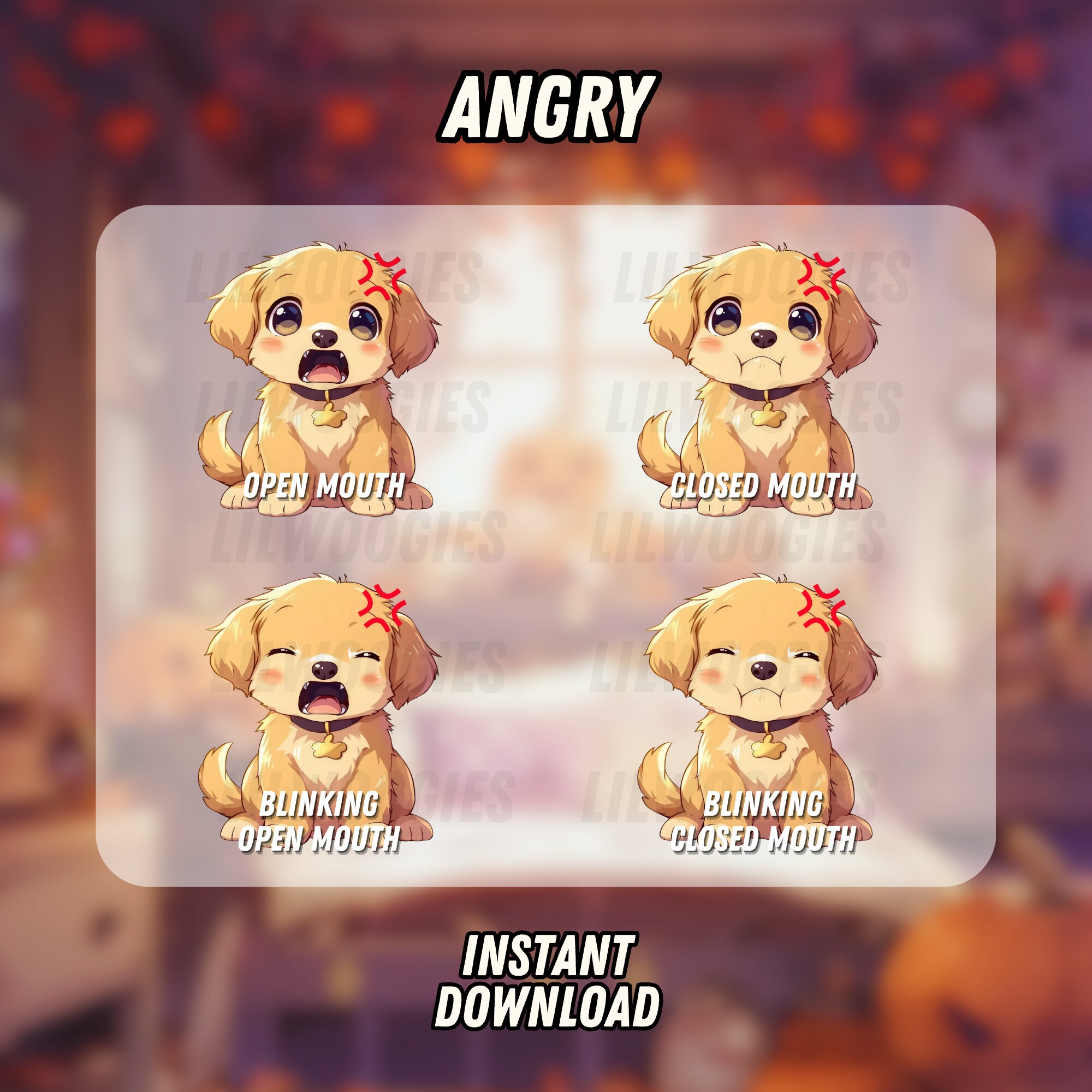 Pngtuber Chibi Golden Retriever Dog | Kawaii | Ready for Twitch ...