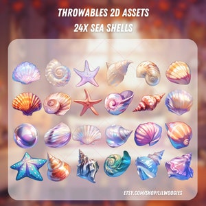 Bundle of Throwable Cute Sea Shells Assets 24x | Transparent | Kawaii ...
