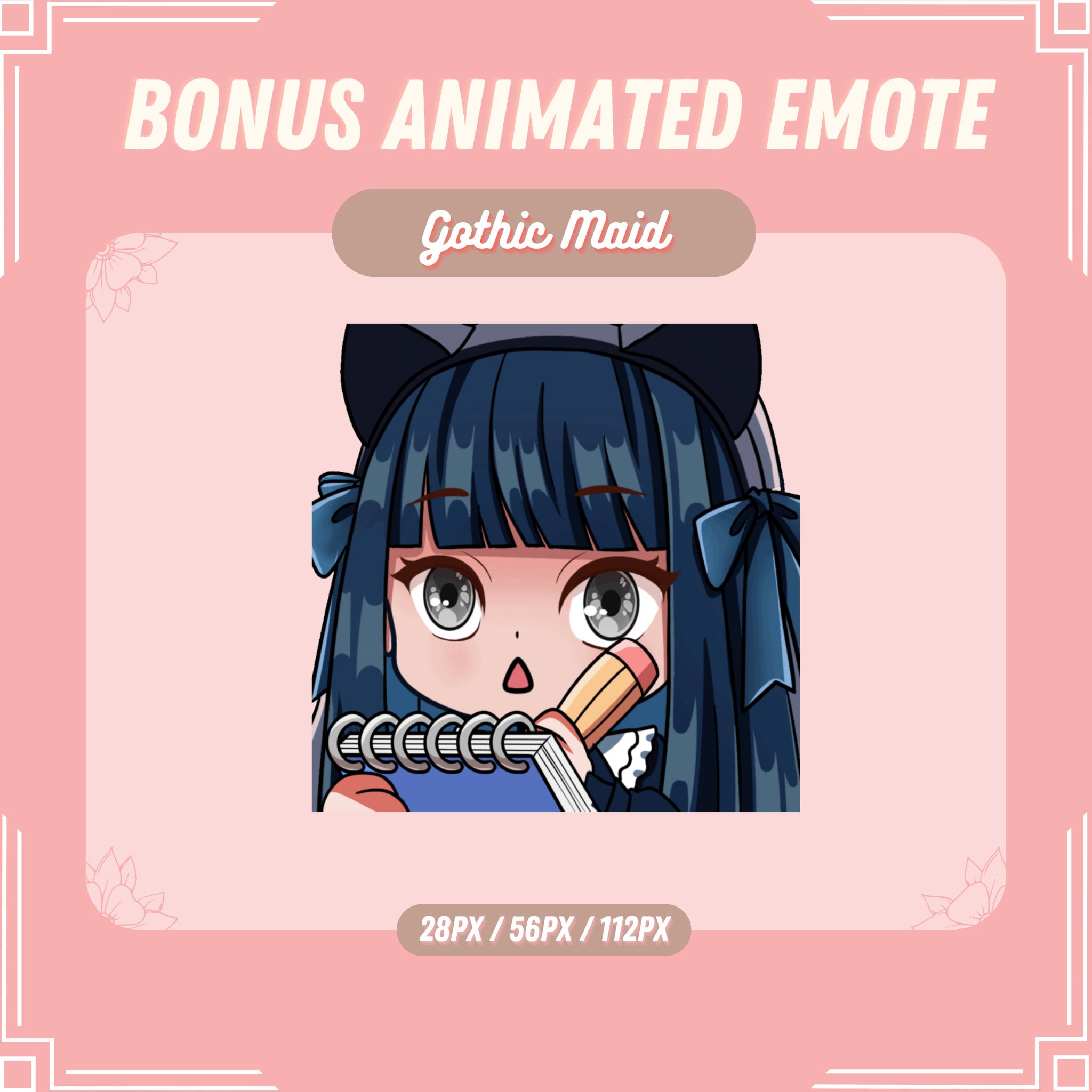 Gothic Maid Twitch Emotes, Twitch Sub Emotes, Anime Girl Emotes, Cute ...