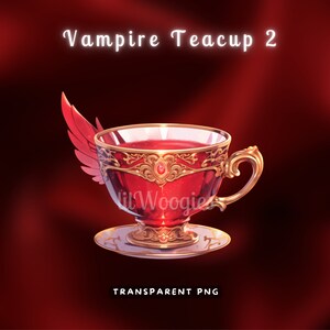 5x Vampire Teacups | Pngtuber | Transparent Props | Cute | Vtuber ...