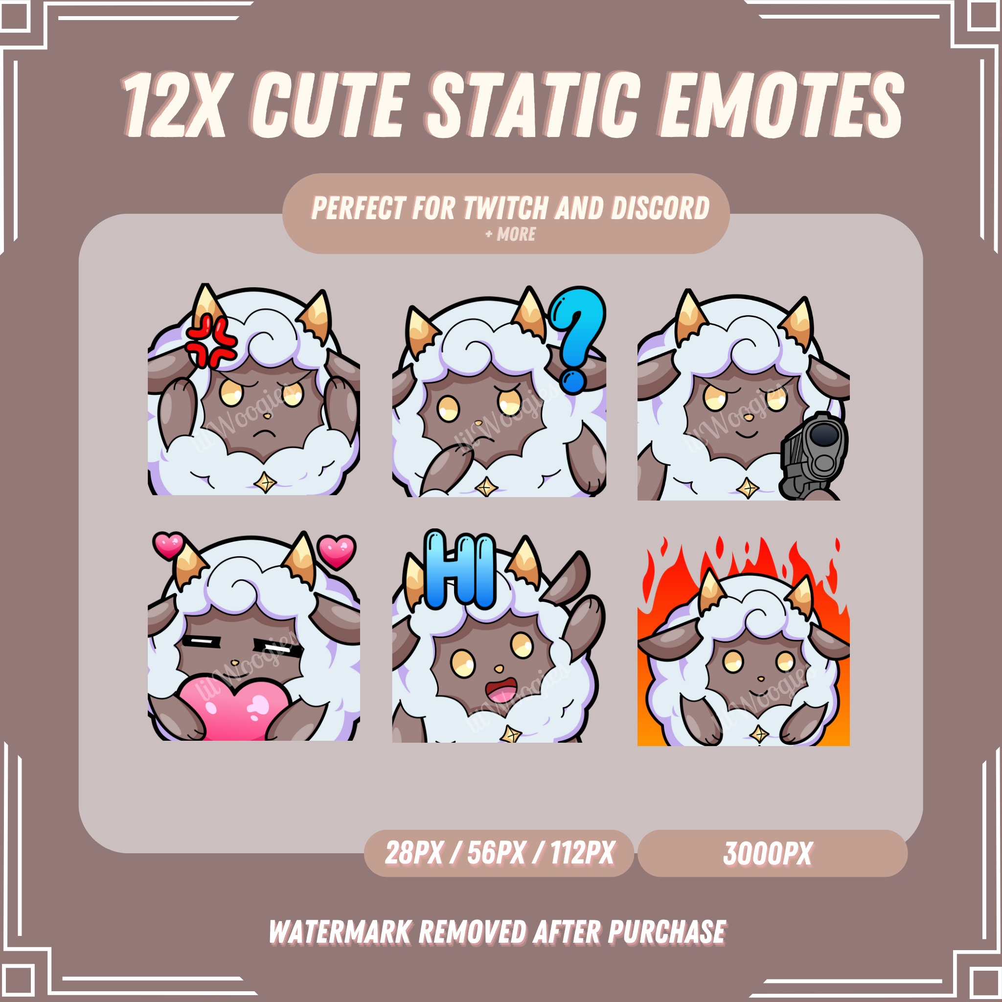 12 Palworld Lamball Twitch Emotes, Twitch Sub Emotes, Chibi Emotes ...