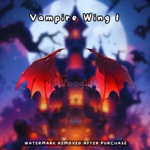 5x Vtuber Halloween Vampire Wings | Transparent | Cute | Kawaii ...