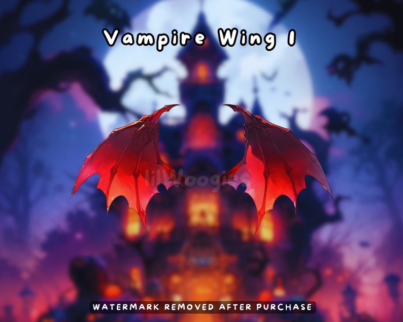 5x Vtuber Halloween Vampire Wings Transparent Cute Kawaii Spooky ...