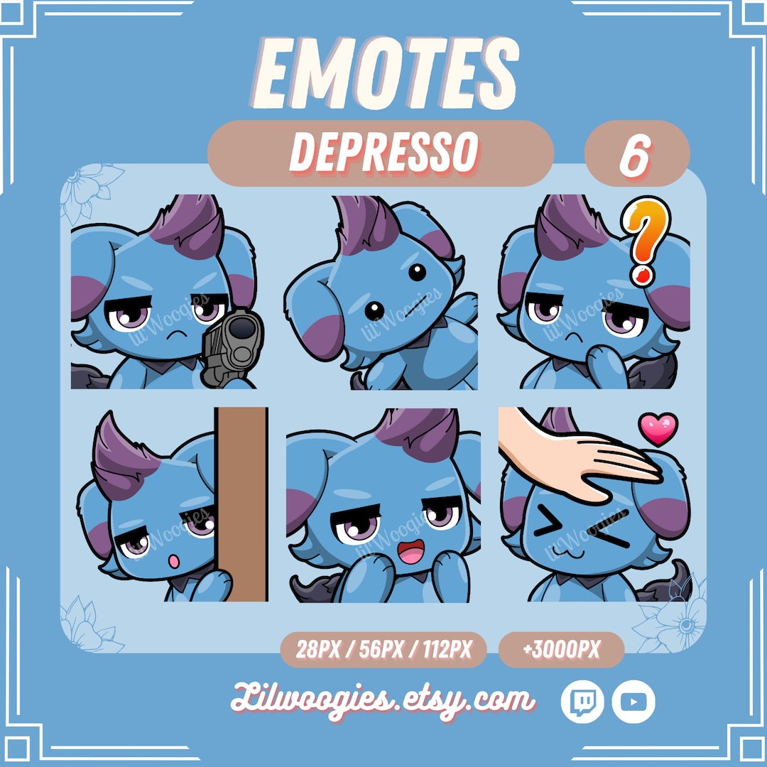 6x Palworld Depresso Twitch Emotes, Twitch Sub Emotes, Chibi Emotes ...