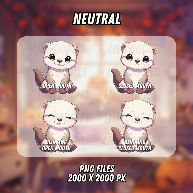 Pngtuber - Otter | Kawaii | Baby | Chibi | Ready for Twitch | Vtuber ...