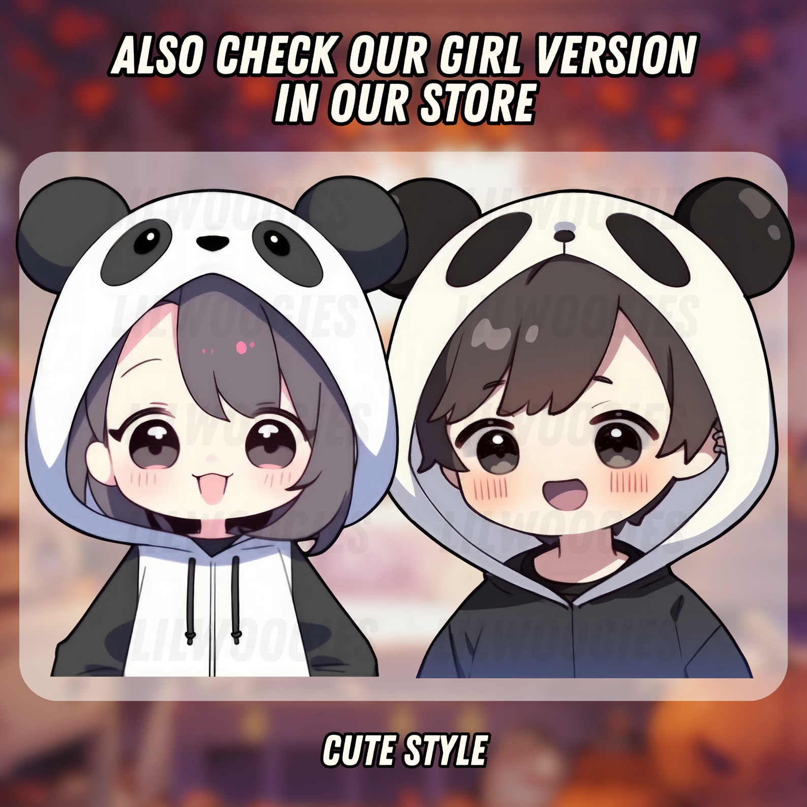 Cute Panda Boy Pngtuber Kawaii Ready for Twitch Vtuber Avatar Streaming ...