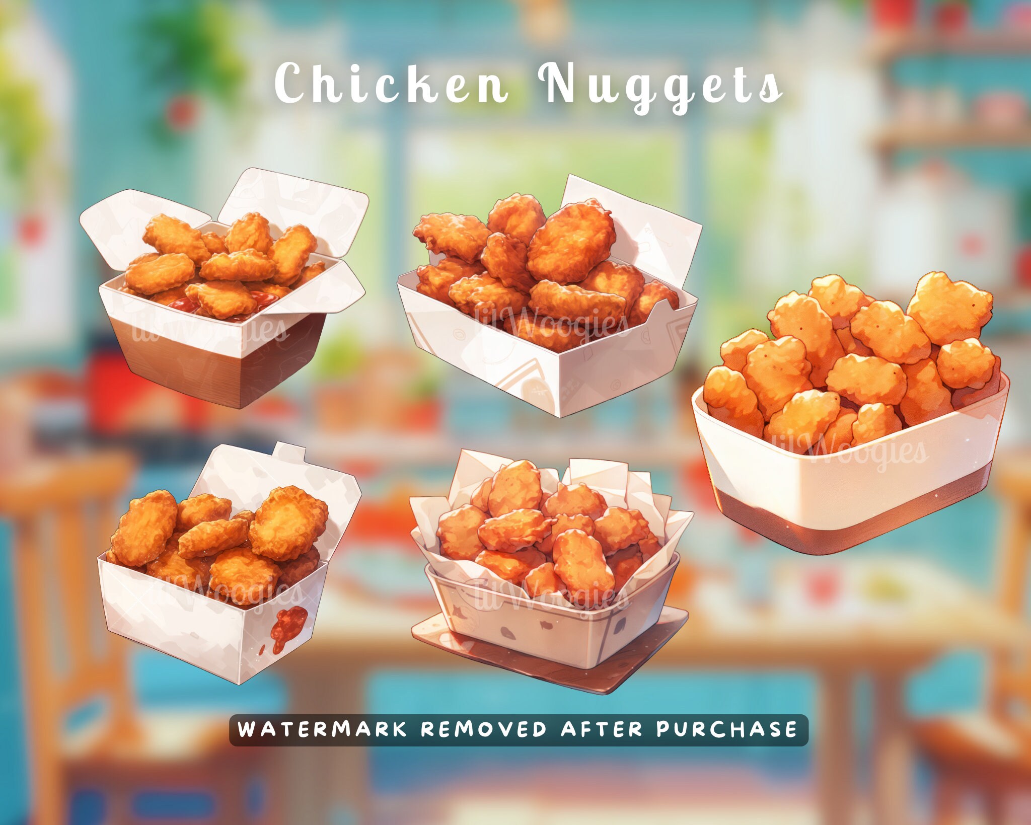 5x Tasty Chicken Nuggets Pngtuber Transparent Props Vtuber Assests ...